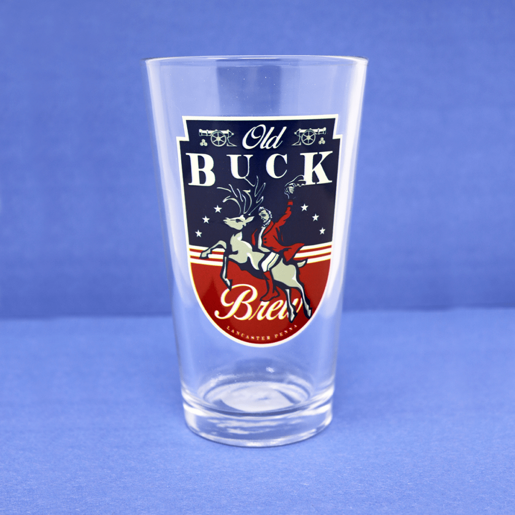 Old Buck Brew 16 oz. Pint Glass - LancasterHistory